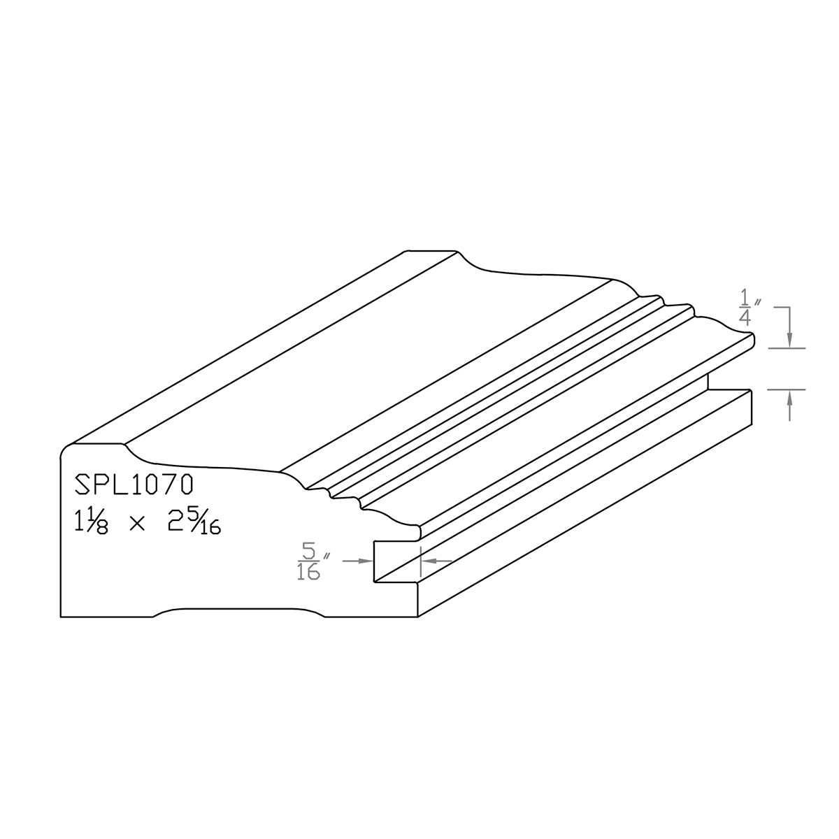 1 1 8 X 2 5 16 X 4 SPL1070 3D Printed Profile Sample 1 1 8 X 2 5 16 X 4 SPL1070 3D Printed Profile Sample