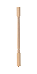 1-3/4" Red Oak Hampton Square Top Baluster - BB170