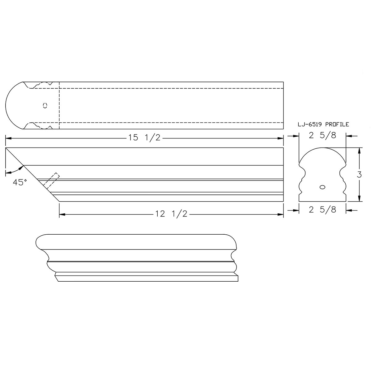 Hard Maple Rail Drop - LJ75RD