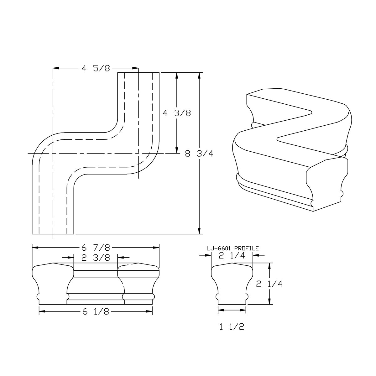 Maple L.H. "S" Fitting - LJ7647