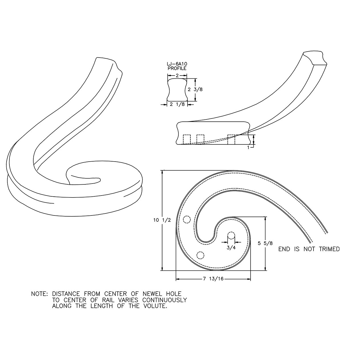 Cherry R.H. Compound Climbing Volute - LJ7A36