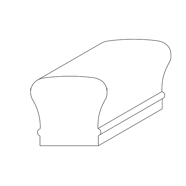 2-5/8" x 2-3/8" Hickory Traditional Handrail - LJ6210