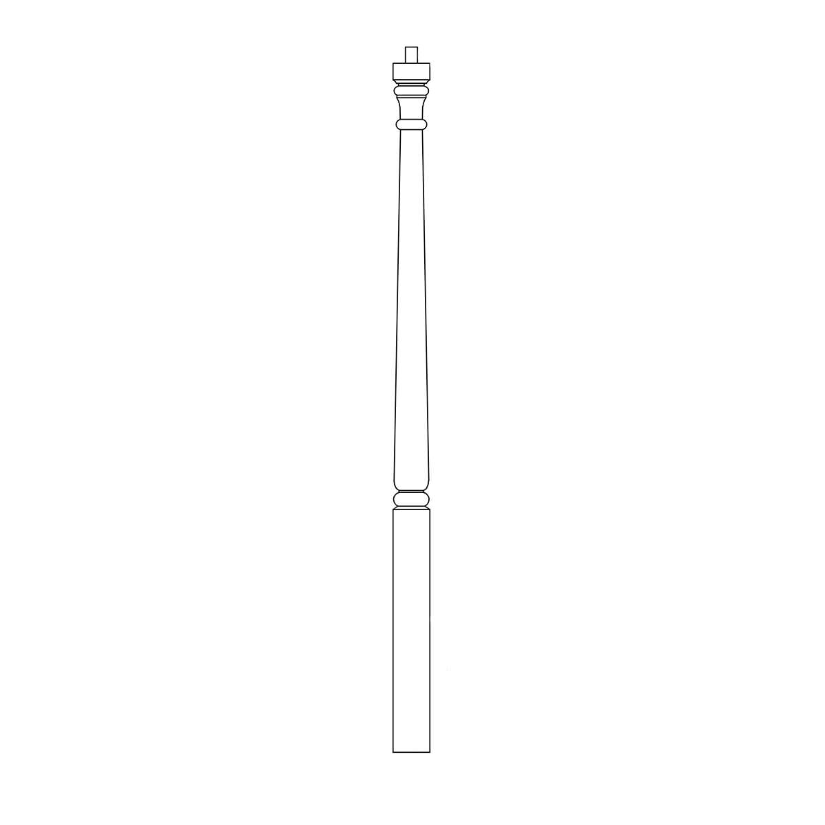 2-1/4" x 43" Cherry Over the Post Starting Newel - LJ4050