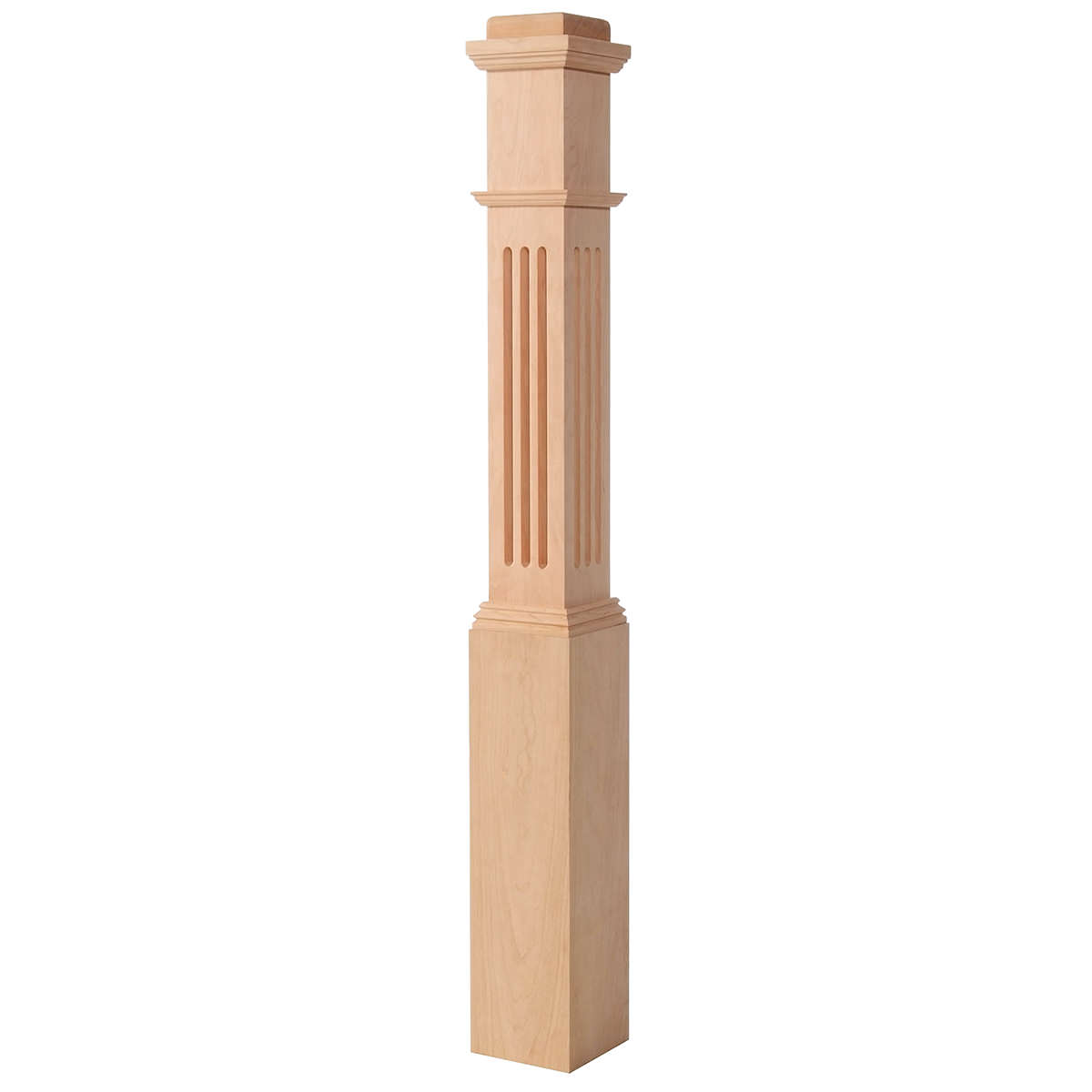 6-1/4" x 55" Cherry Fluted Box Newel - LJ4091F