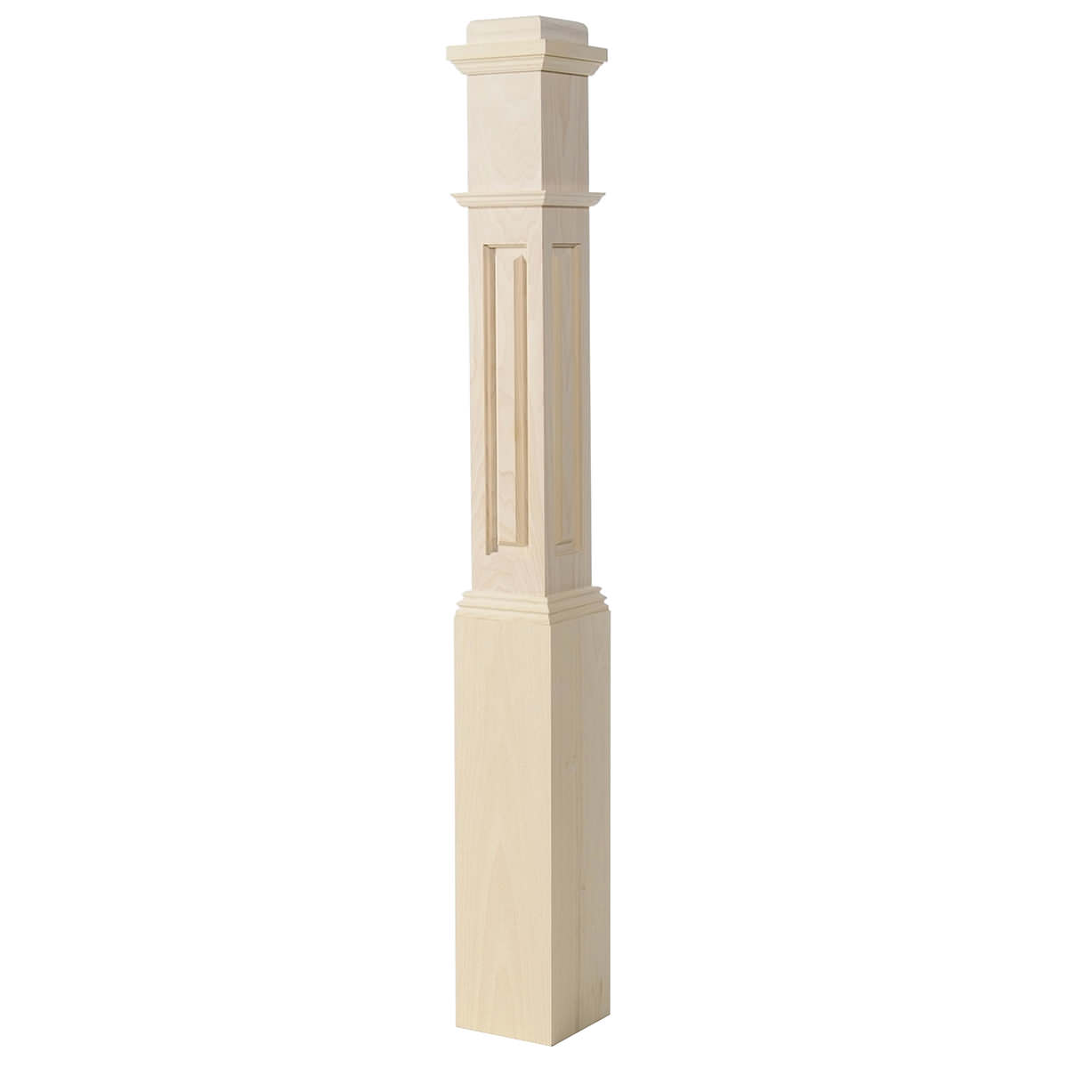 6-1/4" x 55" Poplar Raised Panel Box Newel - LJ4091RA