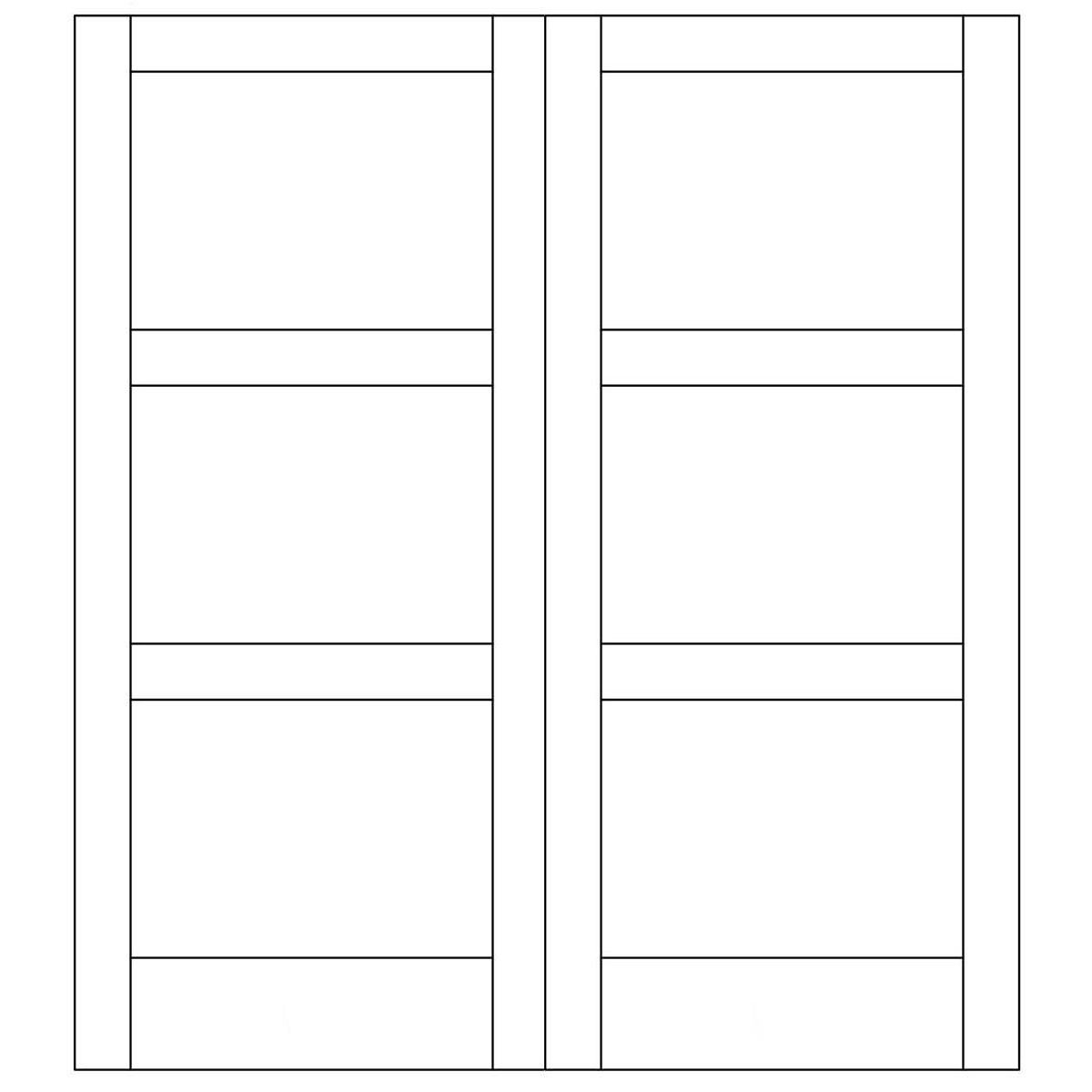 1 3 8 X 3 0 X 6 8 36 X 80 MDF Flat 3 Panel Double Door Unit With