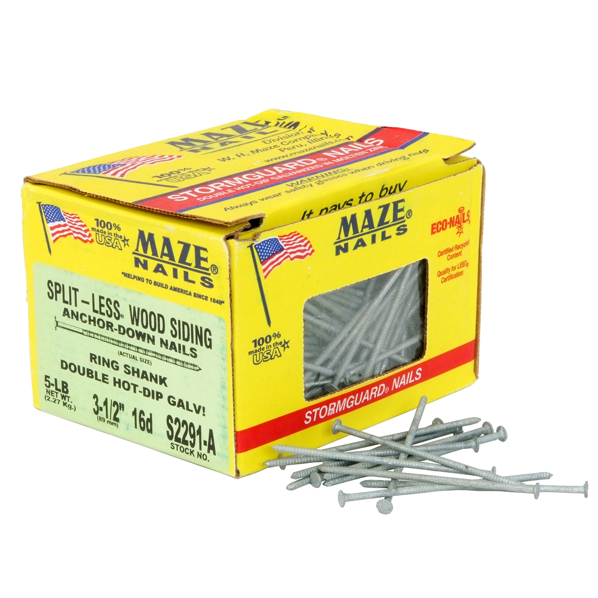 Maze Split Less 3 1 2 Wood Siding Nails 5lb Box